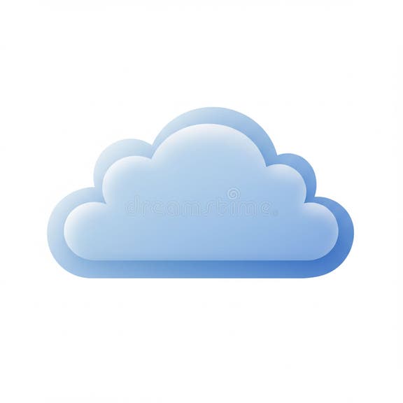 A Simple, Stylized Illustration of a Cloud with a Gradient of Light To ...