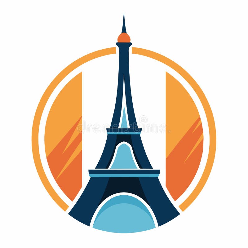 A Simple, Stylized Illustration of the Eiffel Tower, Set within a ...