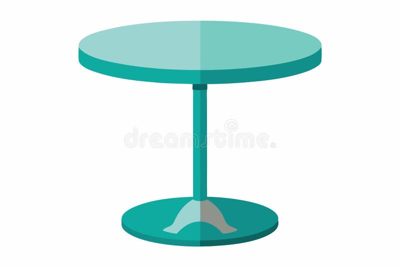 Teal Round Table, Perfect for Cafe or Home Design. Stock Vector ...