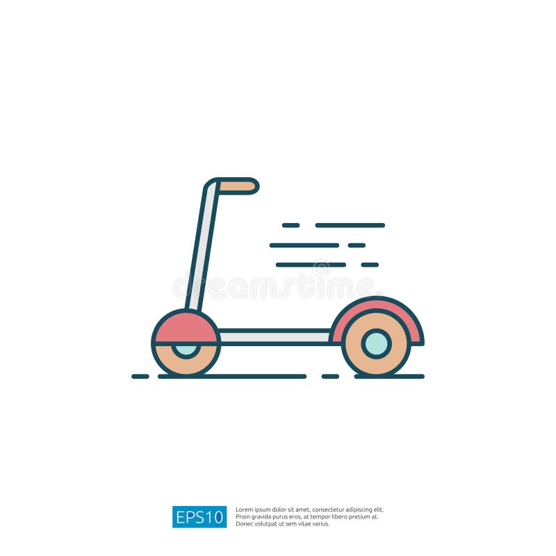 A Simple, Stylized Illustration of a Scooter in Motion, Showcasing Its ...