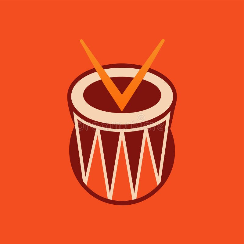 A Simple, Stylized Logo Featuring a Drum with Two Sticks, Representing ...