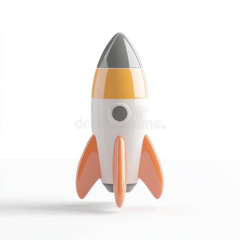 Cute Cartoon Rocket Ship Ready To Launch for Success Stock Illustration ...