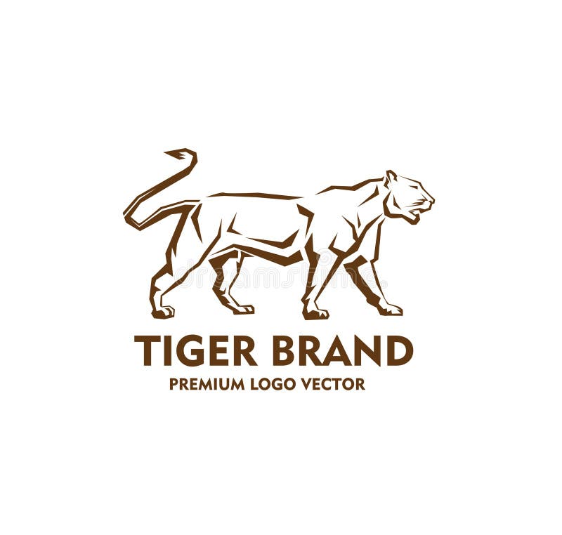 Simple and Stylized Tiger Standing Logo Vector Stock Vector ...