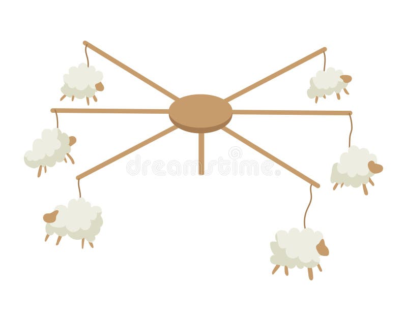 Simple Stylized Vector of Sheep Connected by Lines To a Central Point ...