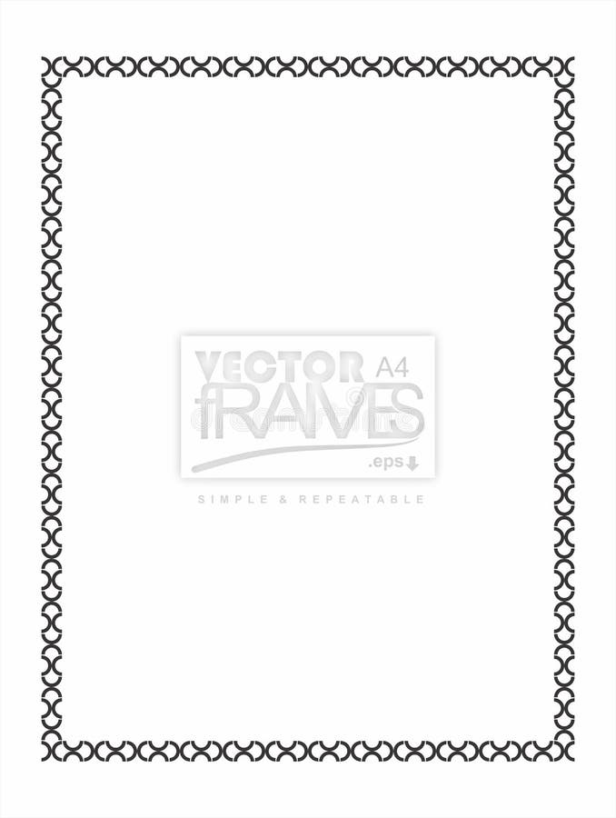 Black and White Frame Vector. A4 Size Frames. Wedding Card Frame Design ...