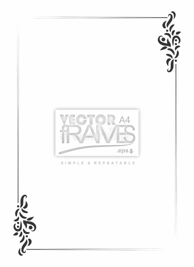 Simple Motif Frame Design Vector. Decorative Frame Design. Rectangular ...