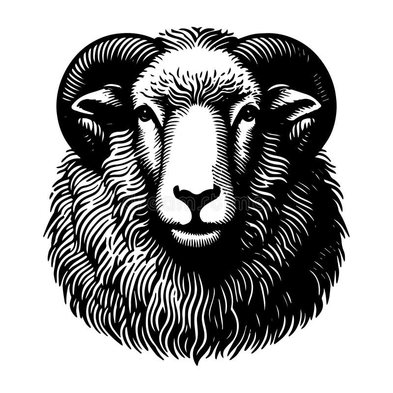 Simple Suffolk Sheep Front View Vector Icon Vintage Retro Logo ...