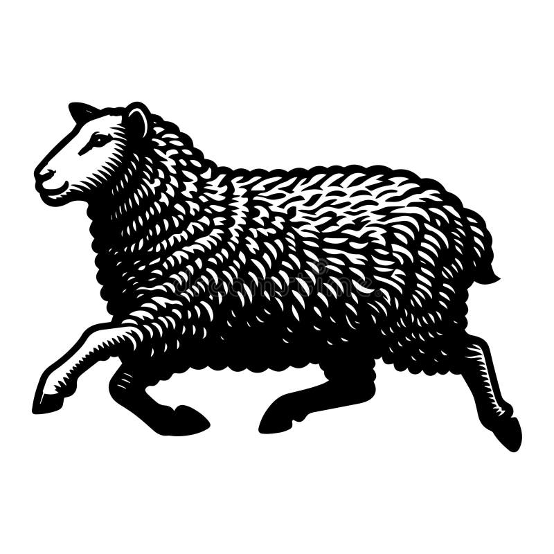 Simple Suffolk Sheep Running Vector Icon Design Vintage Retro Logo ...