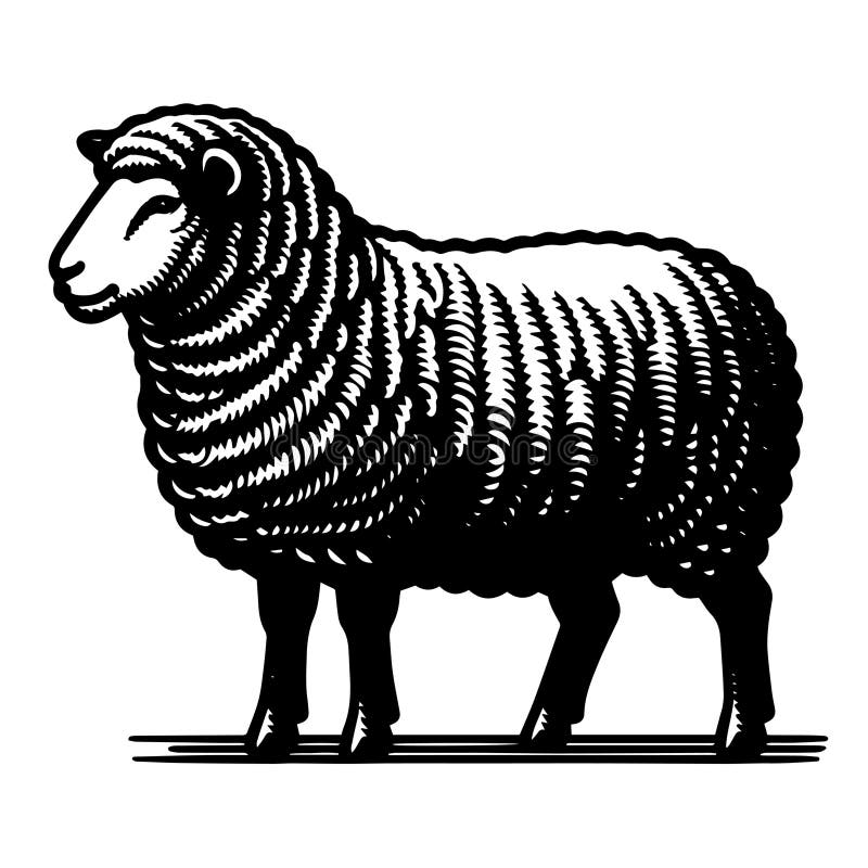 Simple Suffolk Sheep Side View Vector Icon Vintage Retro Logo ...