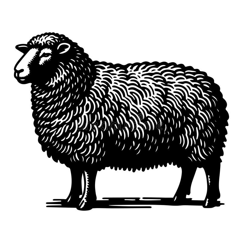 Simple Suffolk Sheep Side View Vector Icon Vintage Retro Logo ...