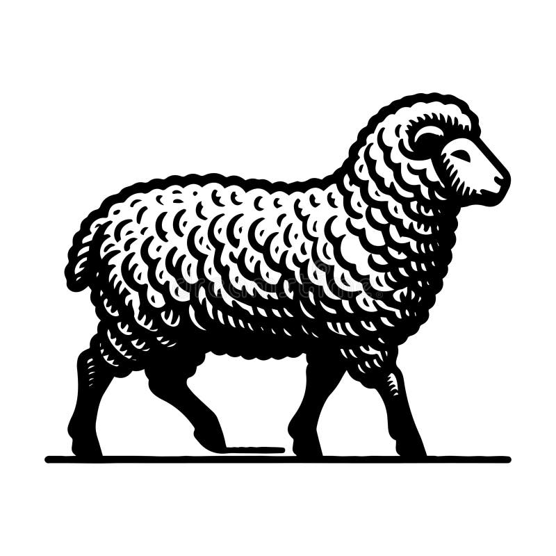 Simple Suffolk Sheep Walking Vector Icon Design Vintage Retro Logo ...