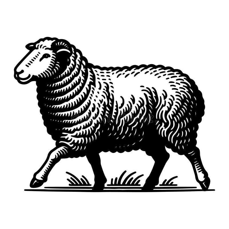 Simple Suffolk Sheep Walking Vector Icon Design Vintage Retro Logo ...