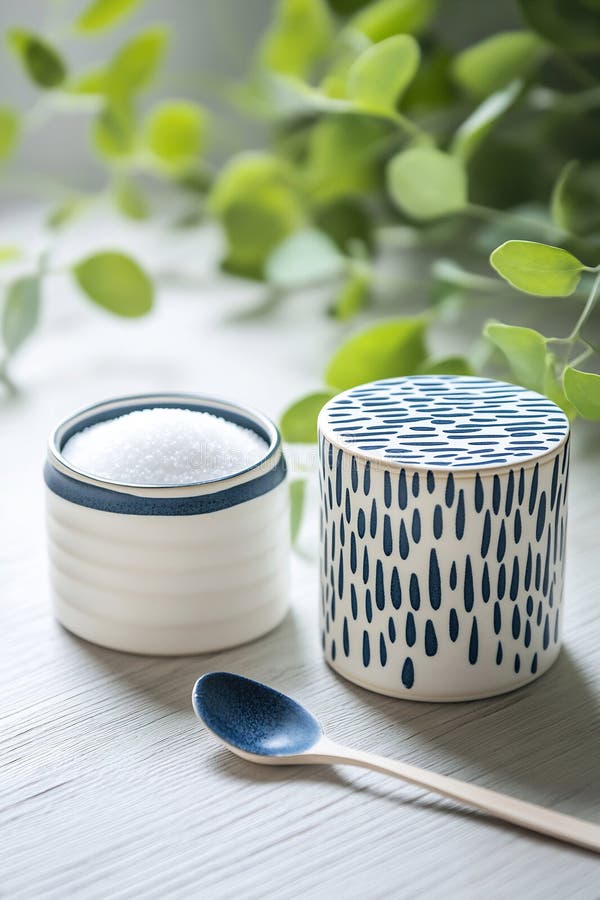 Simple Sugar Containers with Spoon Stock Image - Image of environment ...