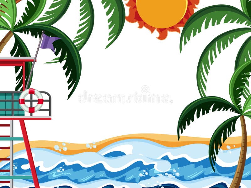 Simple Summer Beach Template Stock Vector - Illustration of concept ...