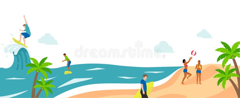Simple Summer Beach Vector Illustration Stock Vector - Illustration of ...