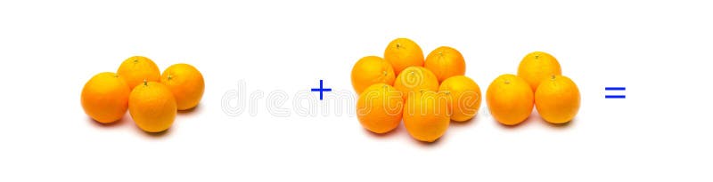 Simple Sums with Fruits; Simple Math, Calculation Stock Photo - Image ...