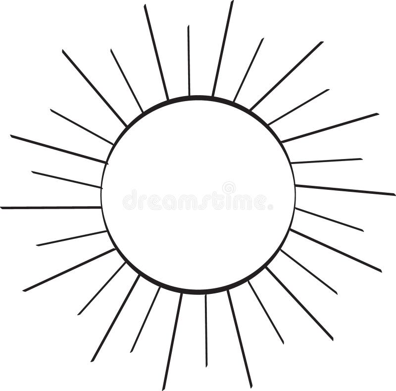 Simple Sun Icon in Doodle Style Stock Vector - Illustration of drop ...