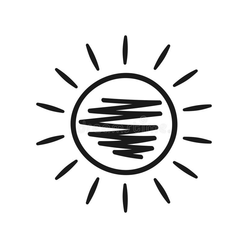 Simple Sun Icon Outline. Hand Drawn Sun Icon Stock Vector ...