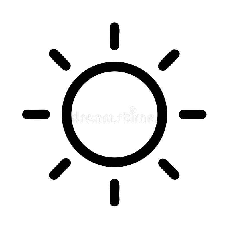 Simple Sun Icon for Brightness and Energy Representation Stock ...