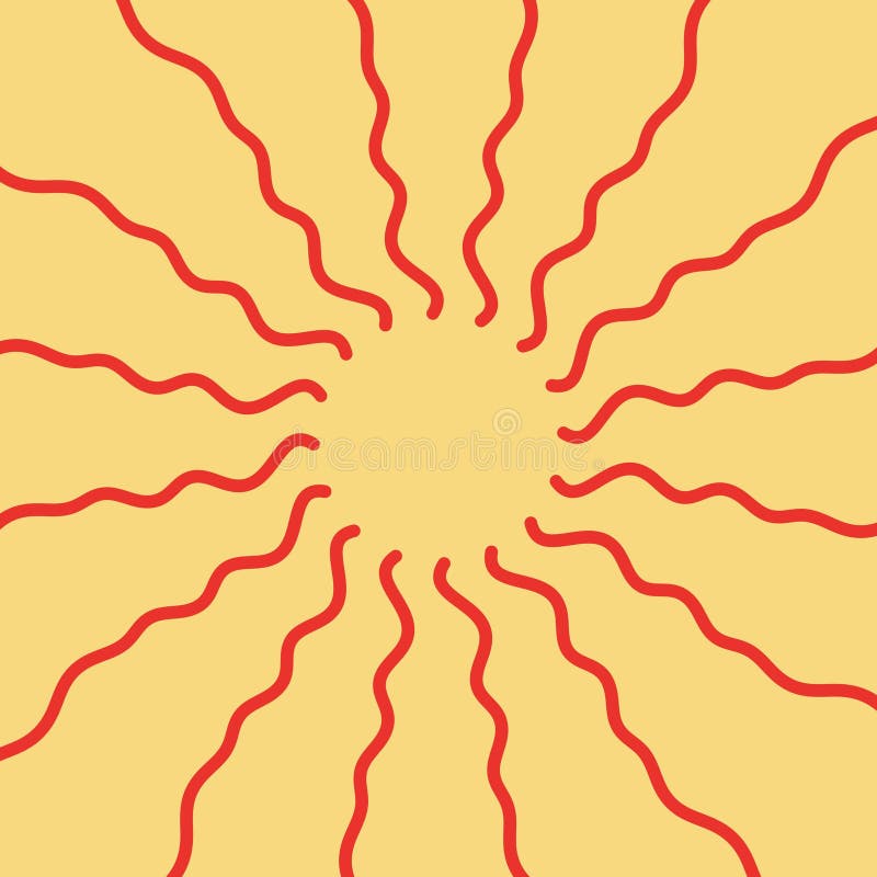 Simple Sun Rays Design on Yellow Background Stock Illustration ...