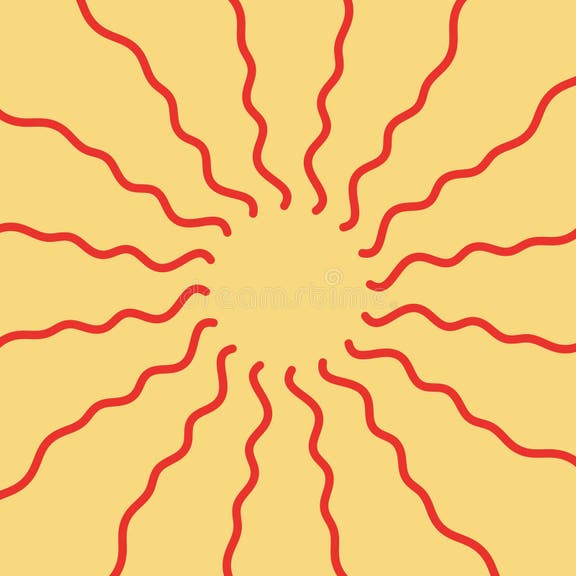 Simple Sun Rays Design on Yellow Background Stock Illustration ...