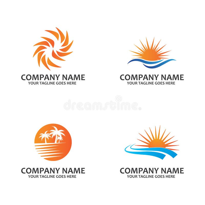 Simple Sun and River Icon Vector Logo Stock Vector - Illustration of ...