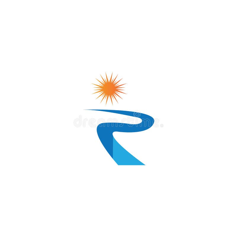 Simple Sun and River Icon Vector Logo Stock Vector - Illustration of ...