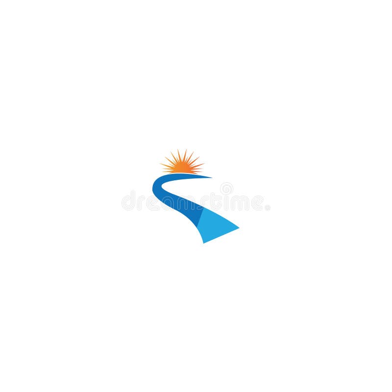Simple Sun and River Icon Vector Logo Stock Vector - Illustration of ...