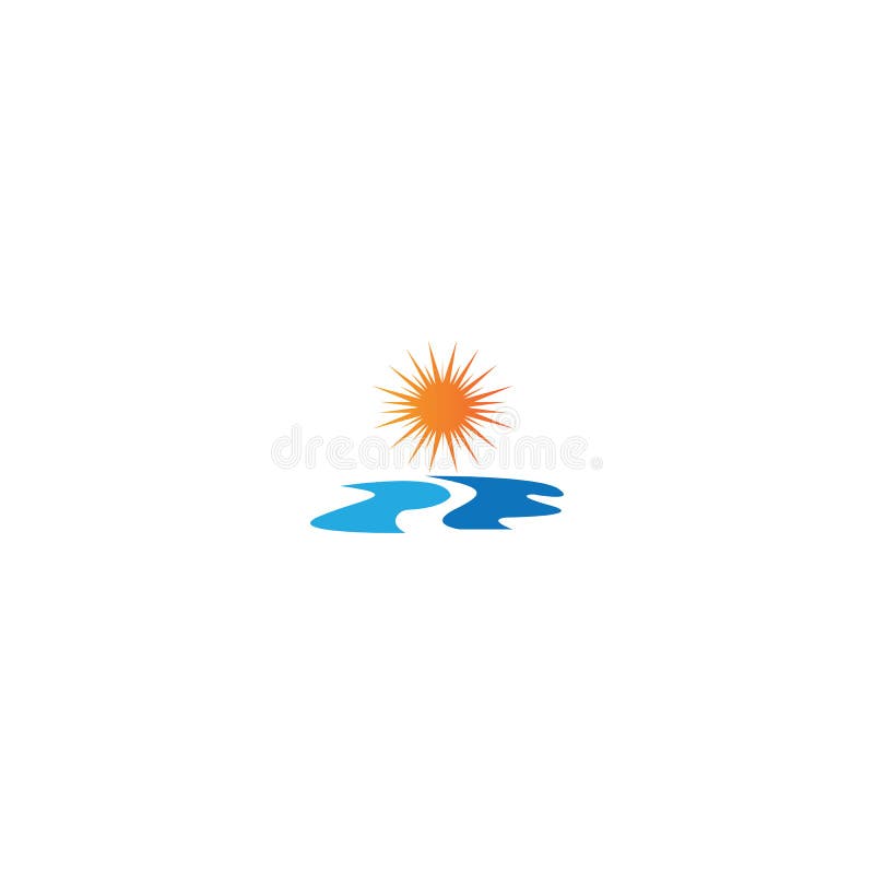 Simple Sun and River Icon Vector Logo Stock Vector - Illustration of ...