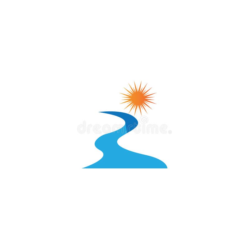 Simple Sun and River Icon Vector Logo Stock Vector - Illustration of ...