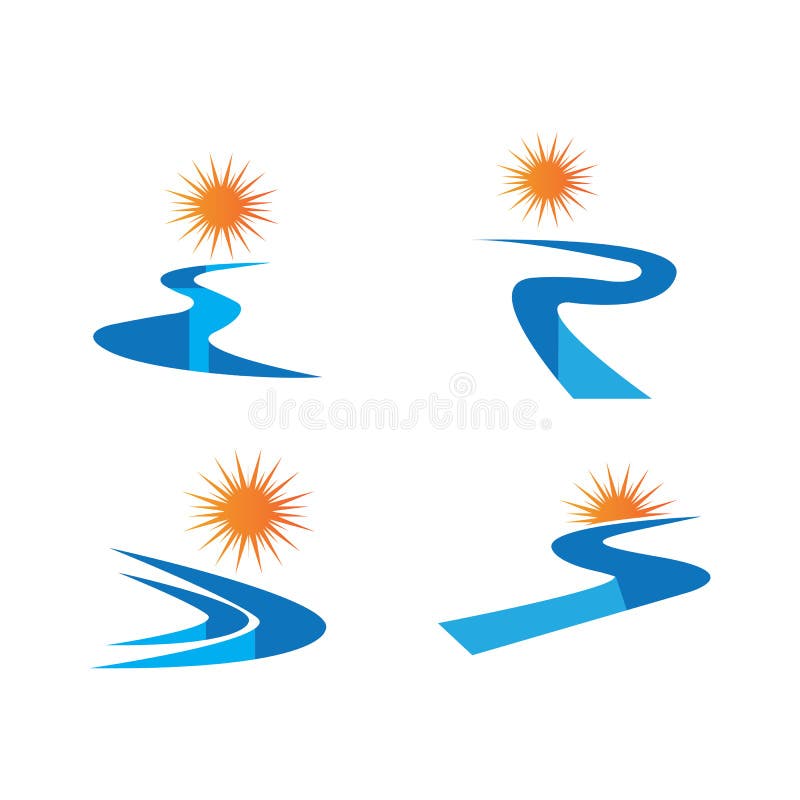 Simple Sun and River Icon Vector Logo Stock Vector - Illustration of ...