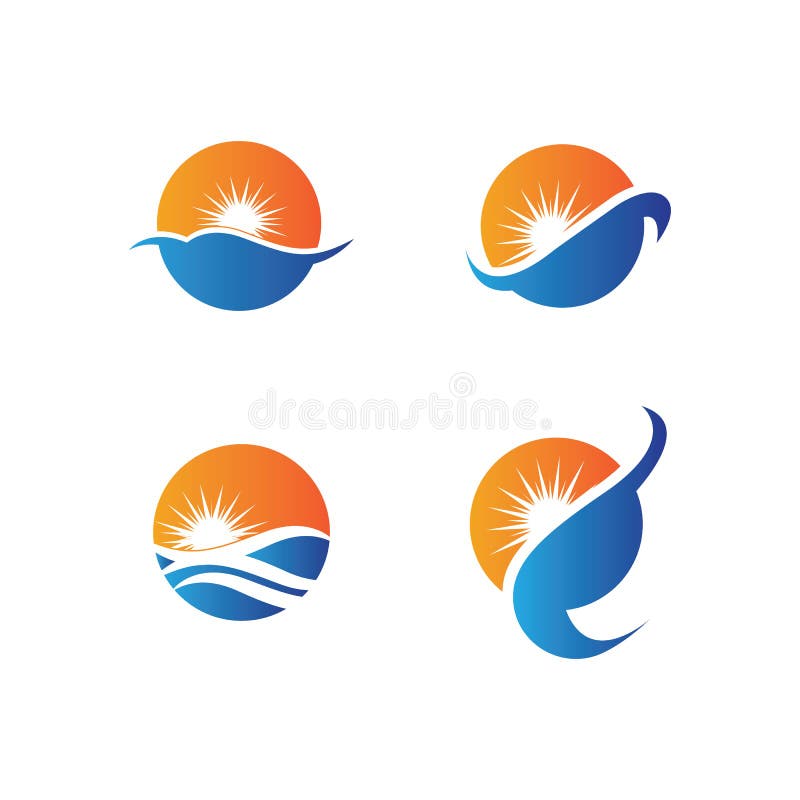 Simple Sun and River Icon Vector Logo Stock Vector - Illustration of ...