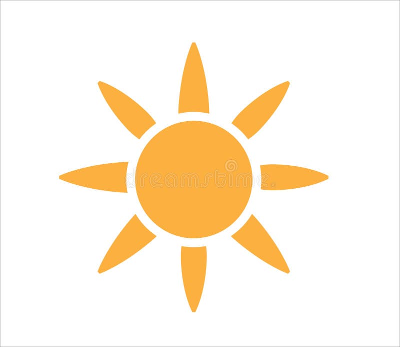 Simple Sun Shining Flat Design Icon. Summer Vector Illustration ...