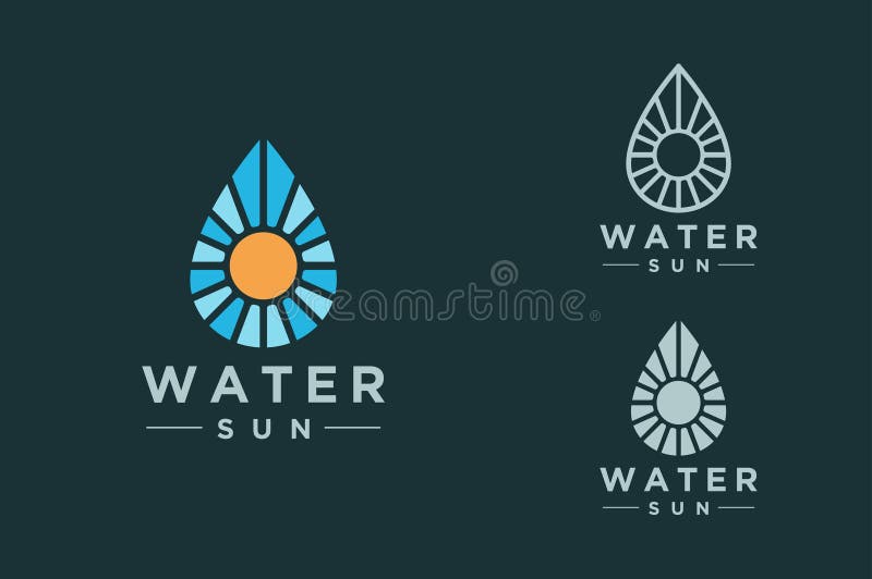 Simple Sun Water Drop Logo Icon Vector Stock Illustration ...