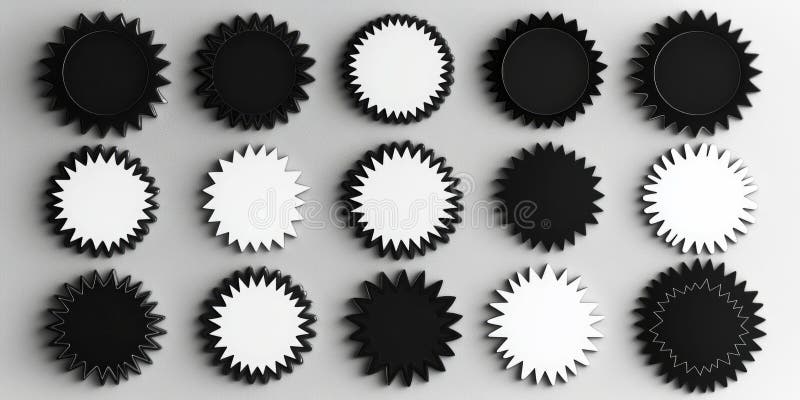 Simple Sunburst Decorations on a Wall in Monochrome Stock Image - Image ...