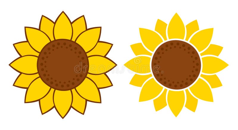 Simple Sunflower Vector Illustration Stock Vector - Illustration of ...