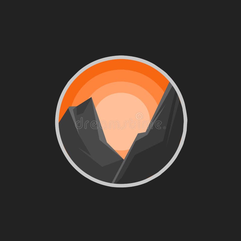 Simple sunset logo stock vector. Illustration of text - 242007615