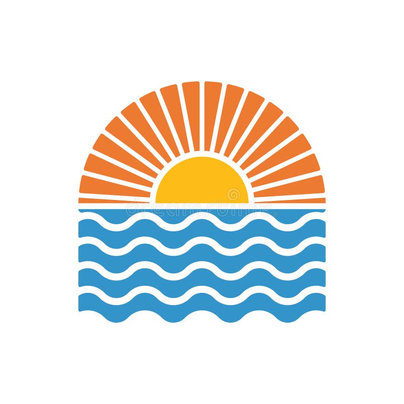 Simple Sunset Logo Template Icon Stock Vector - Illustration of hipster ...