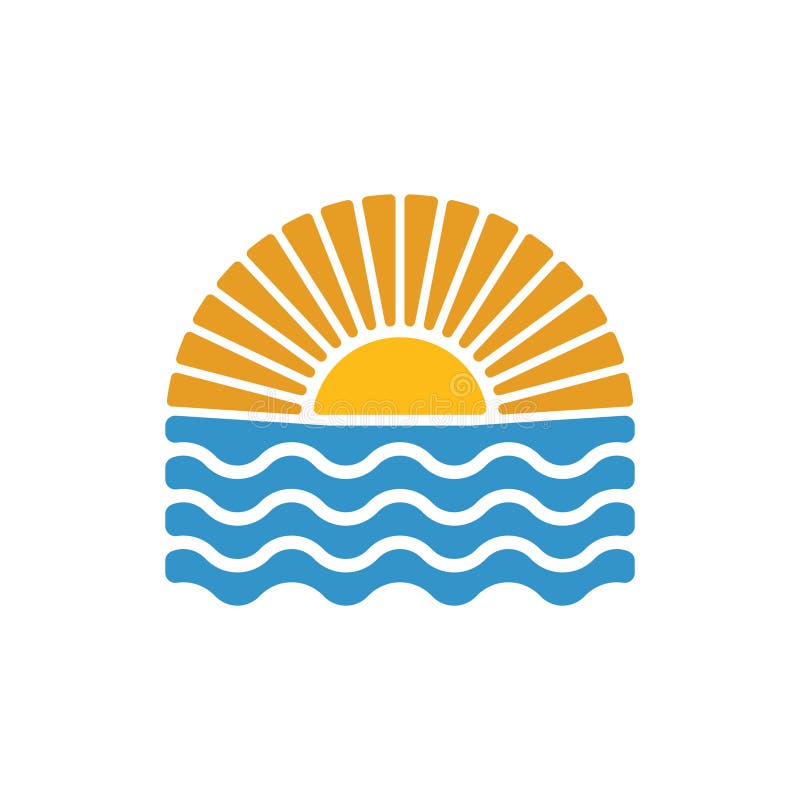 Simple Sunset Logo Template Icon Stock Vector - Illustration of ...