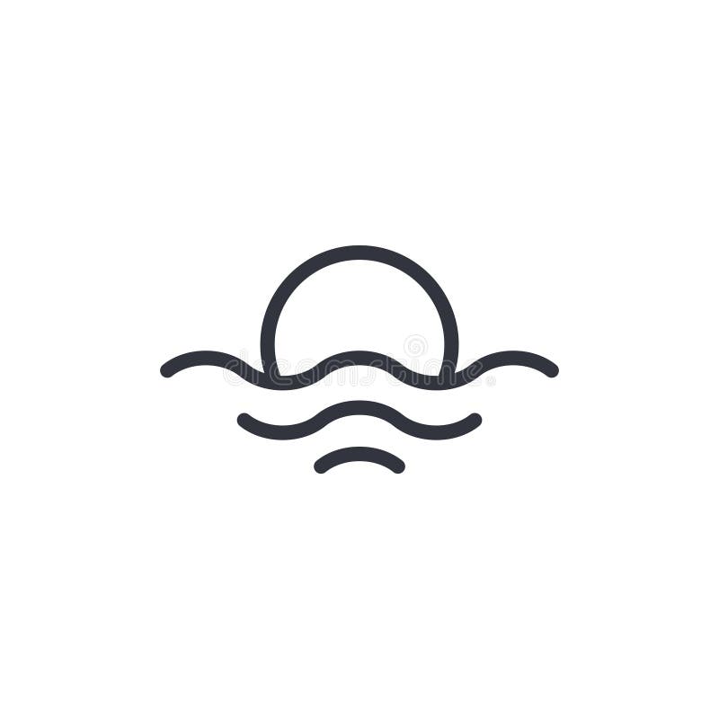 Simple Sunset Logo Template Icon Stock Vector - Illustration of beach ...