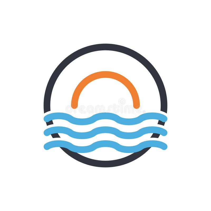 Simple Sunset Logo Template Icon Stock Illustration - Illustration of ...