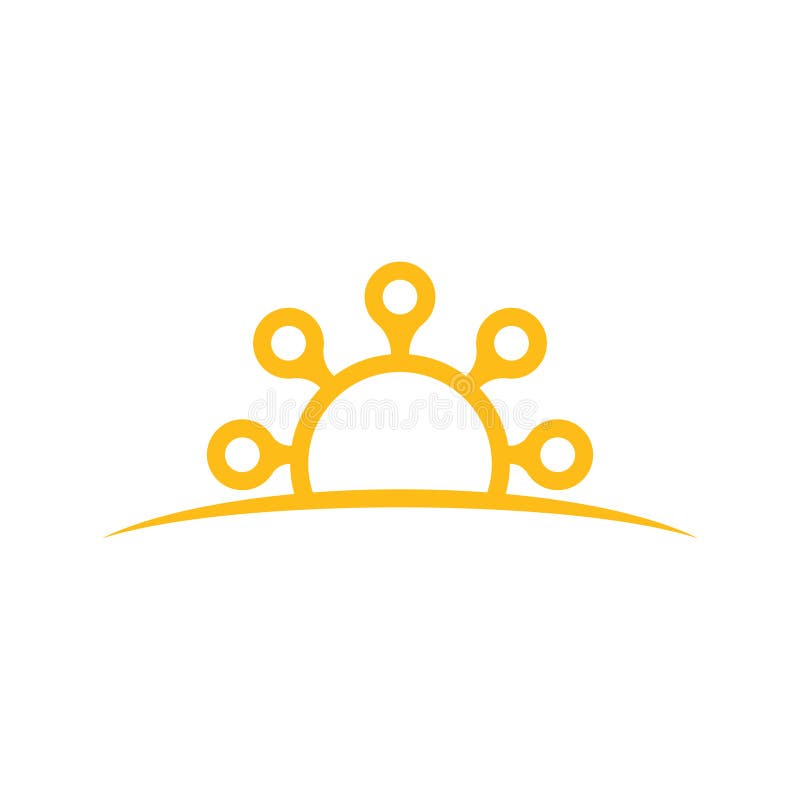 Simple Sunset Logo Template Icon Stock Illustration - Illustration of ...