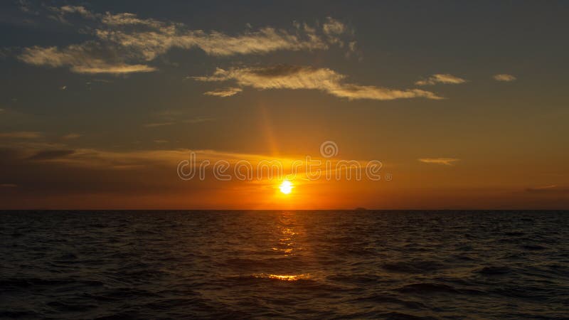 Simple Sunset and Sea View in the Evening Stock Image - Image of ...