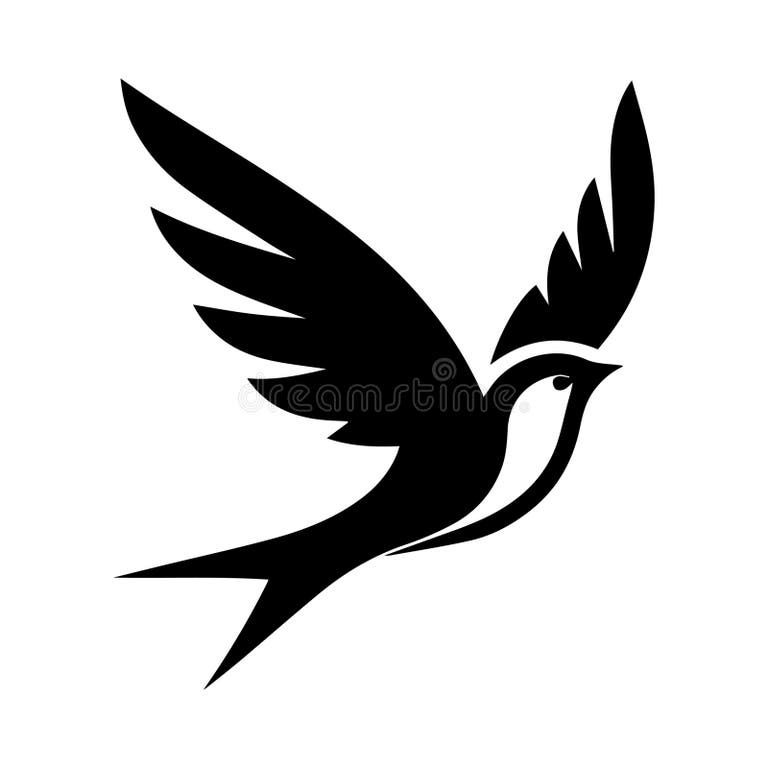 Simple Swallow Bird Icon with Modern Logo and Illustration Design ...