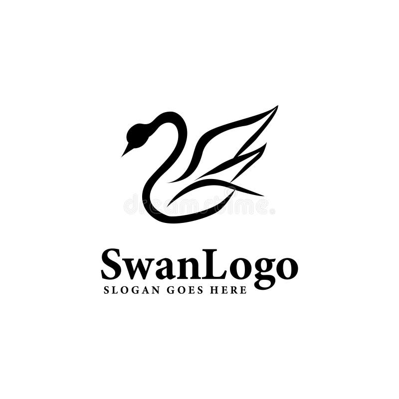 Simple Swan Logo Design Template Stock Vector - Illustration of graphic ...