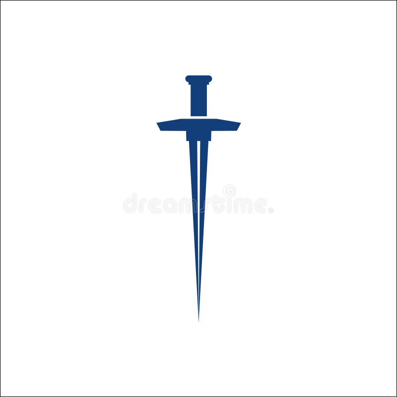 Simple Sword Icon on White Background for Your Design or Logo. Vector ...