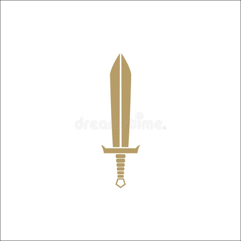 Simple Sword Icon on White Background for Your Design or Logo. Vector ...
