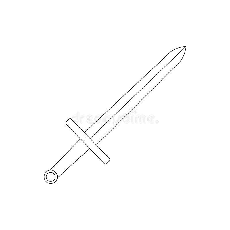 Simple Sword Icon on White Background for Your Design or Logo. Vector ...