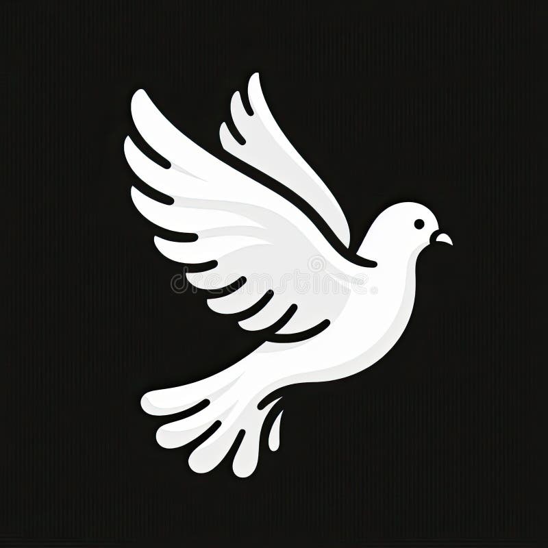 Simple Symbol of Dove in Flight Stock Illustration - Illustration of ...