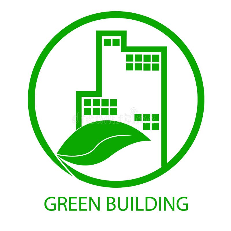 Simple Symbol of Green Building Stock Vector - Illustration of green ...
